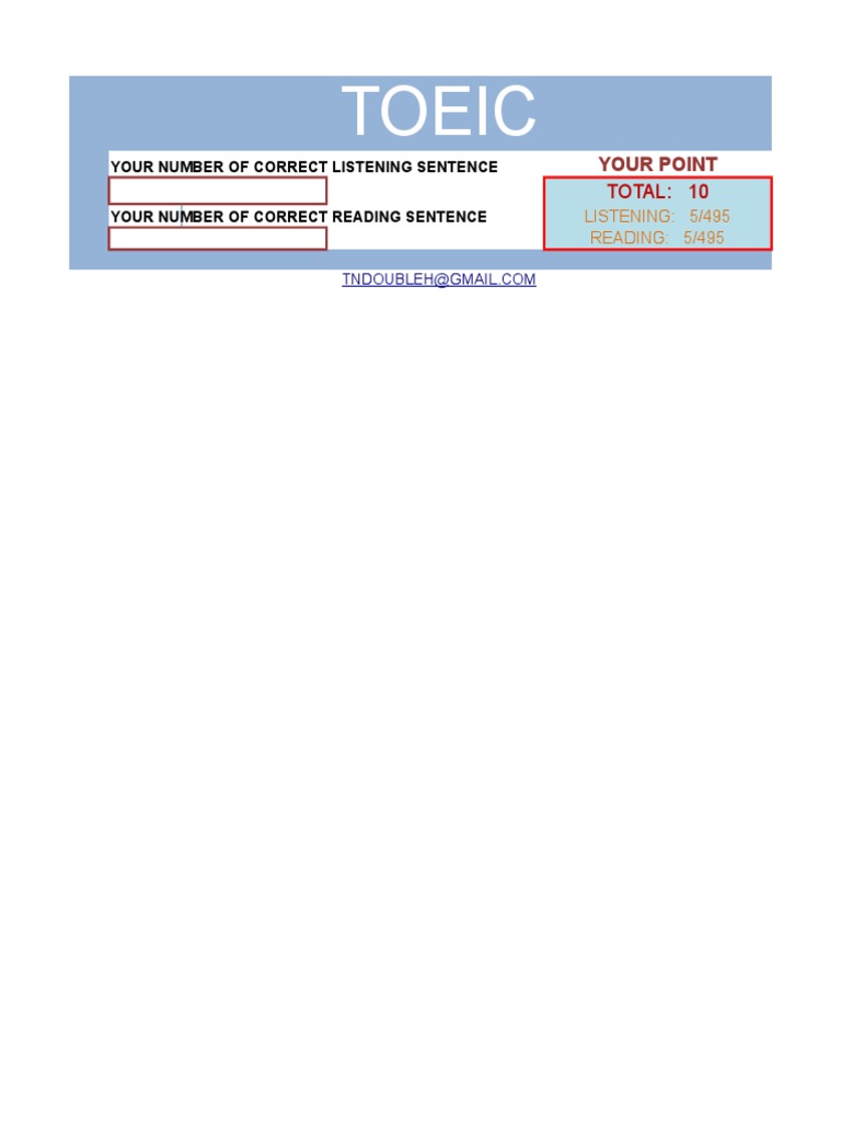TOEIC Score Breakdown | PDF