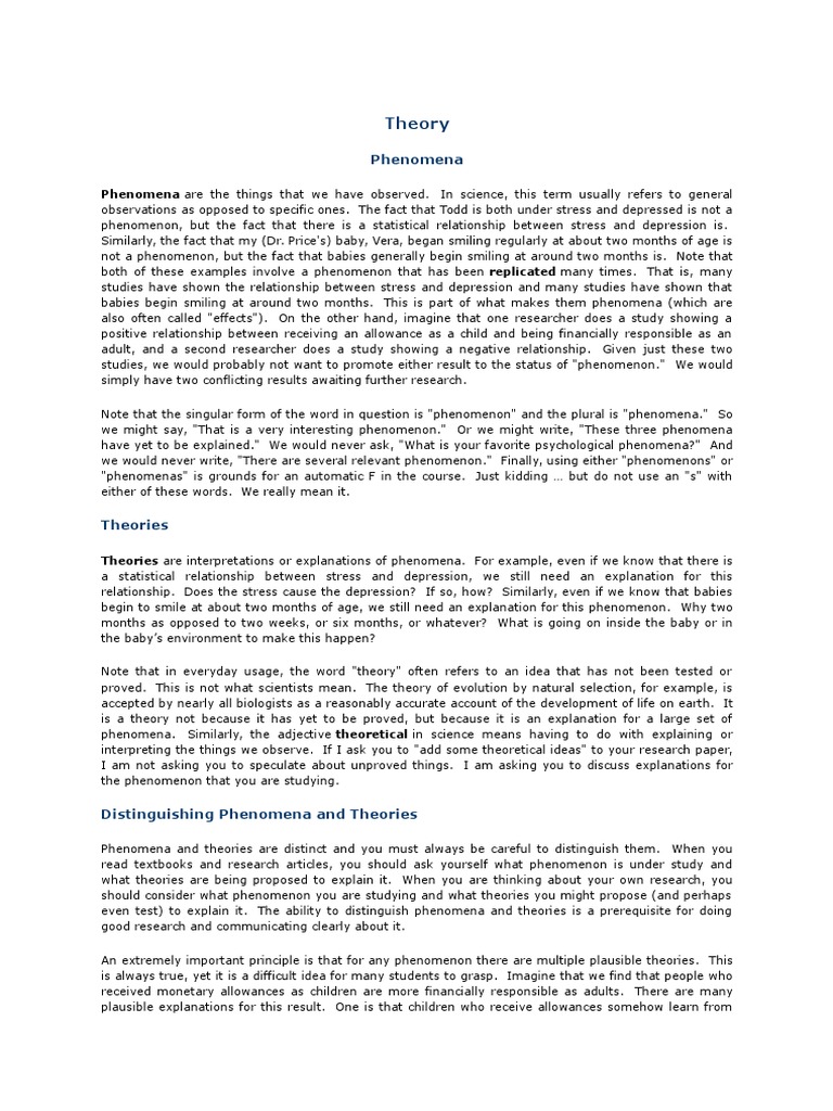 Theory Fenoma | PDF | Theory | Hypothesis