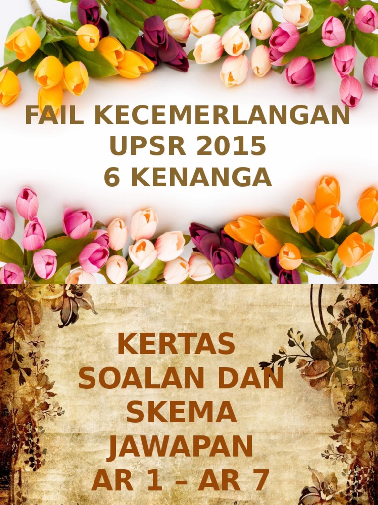 Kulit Luar Dan Pembahagi Fail Kecemerlangan UPSR 6 Kenanga (Bahasa ...