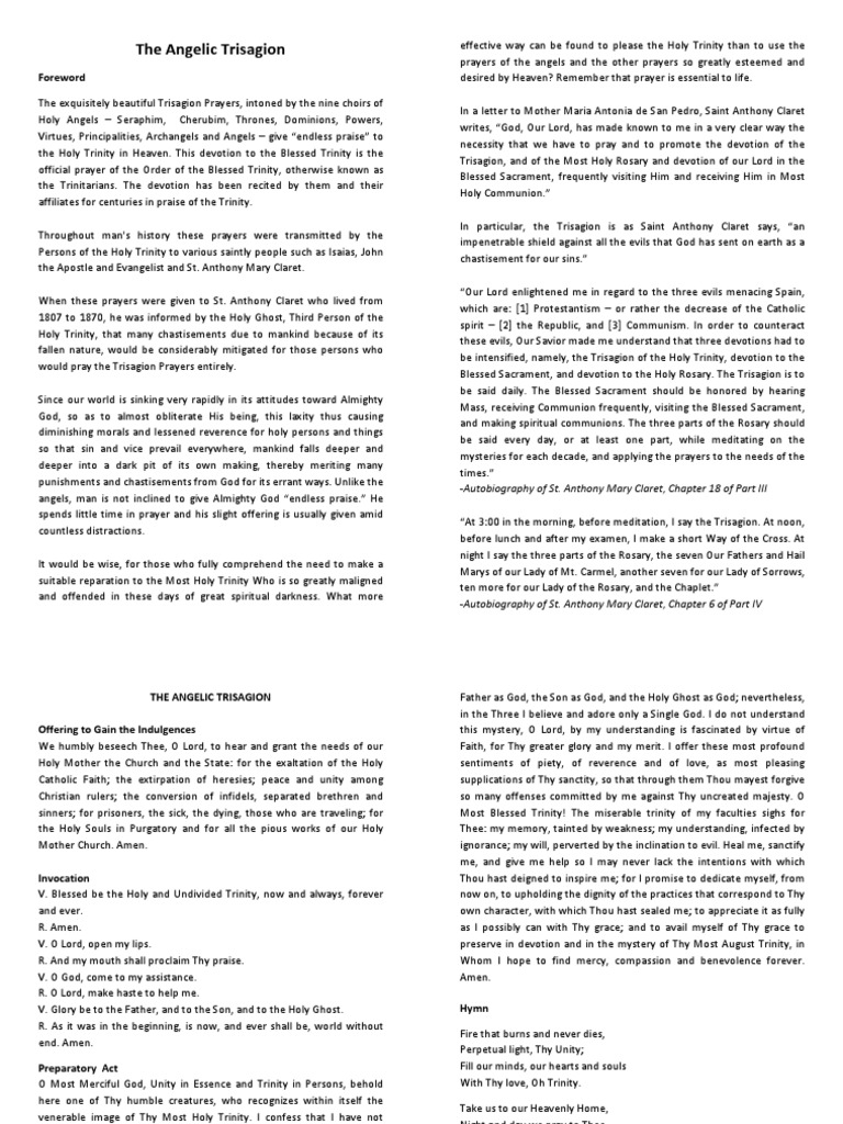 The Angelic Trisagion Prayer Guide | PDF | Trinity | Rosary