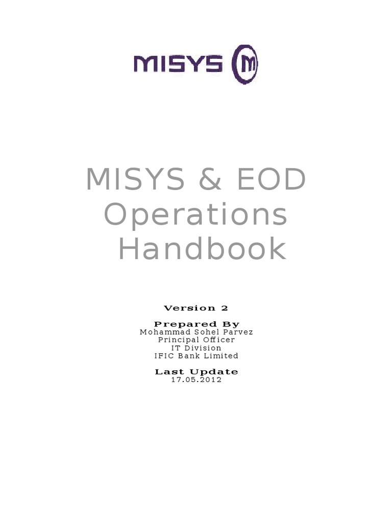 MISYS & EOD Operation V2 | PDF | Command Line Interface | Backup