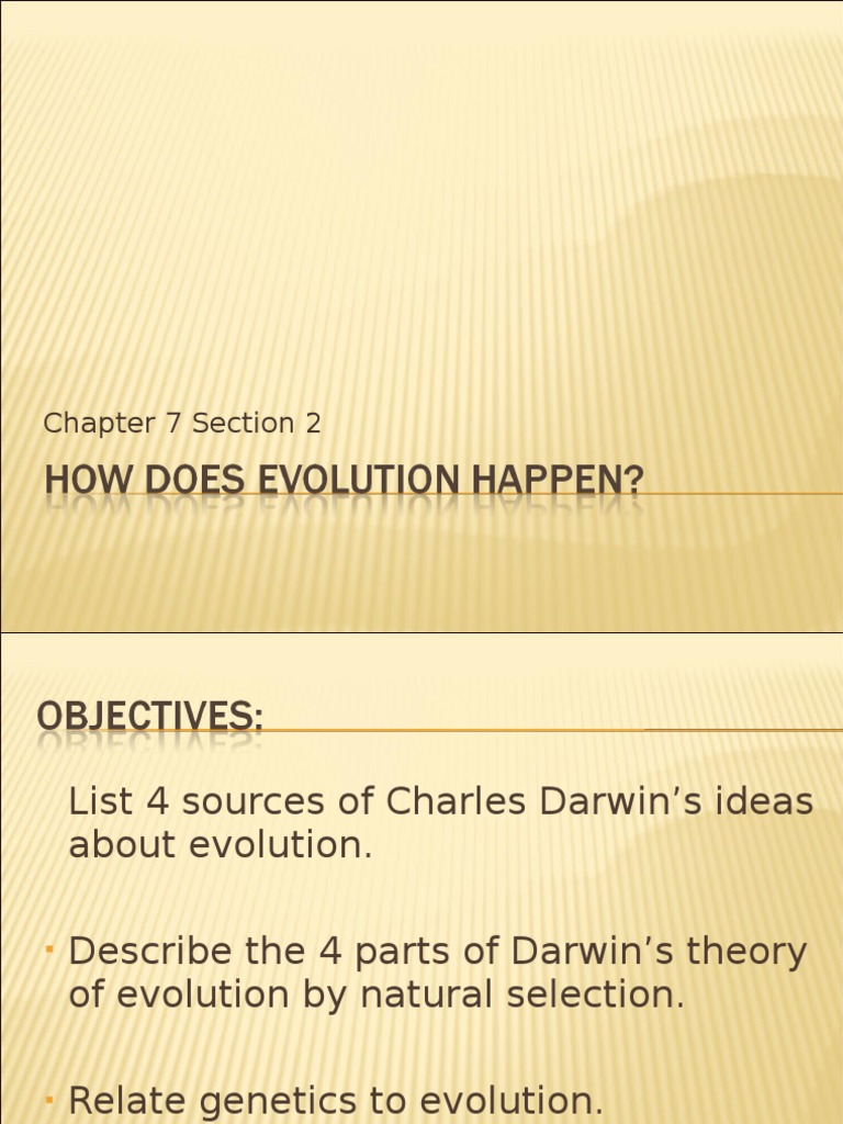 How Does Evolution Happen CH 7.2 7th | PDF | Natural Selection | Evolution