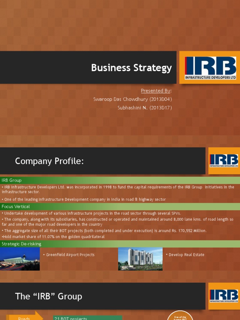 Project Business Strategy For IRB Infra | PDF | Strategic Management ...