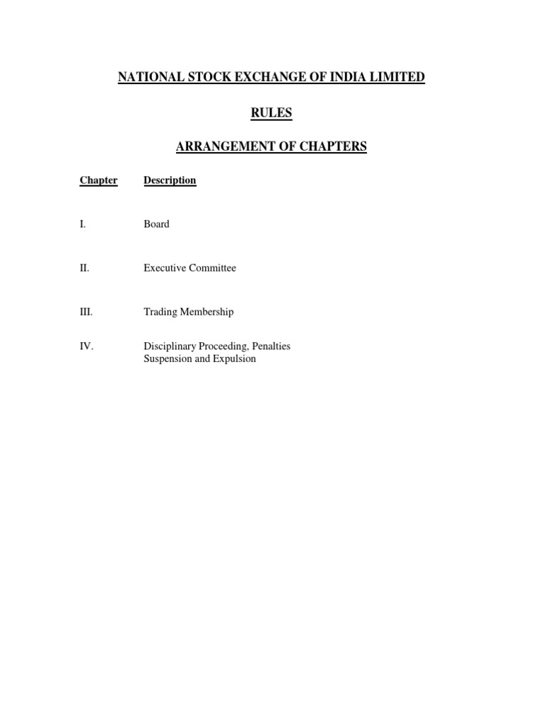 Nse Rules | PDF | Chairman | Board Of Directors
