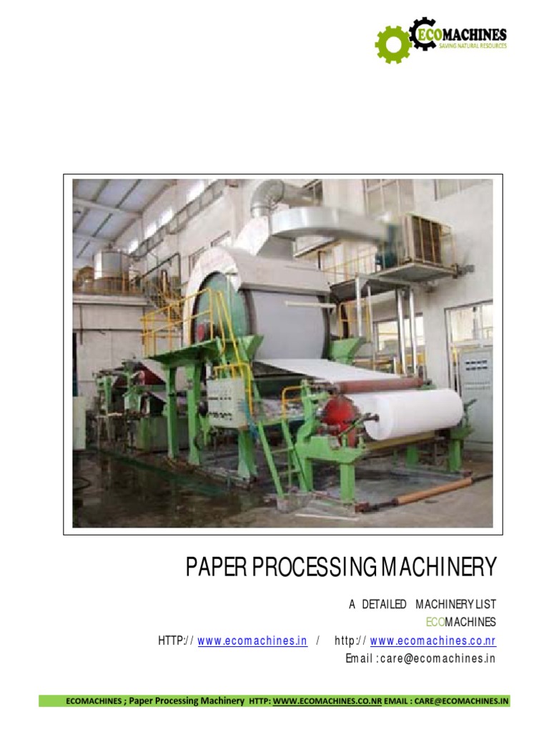 Paper Processing Machinery: A Detailed Machinery List Machines / HTTP ...