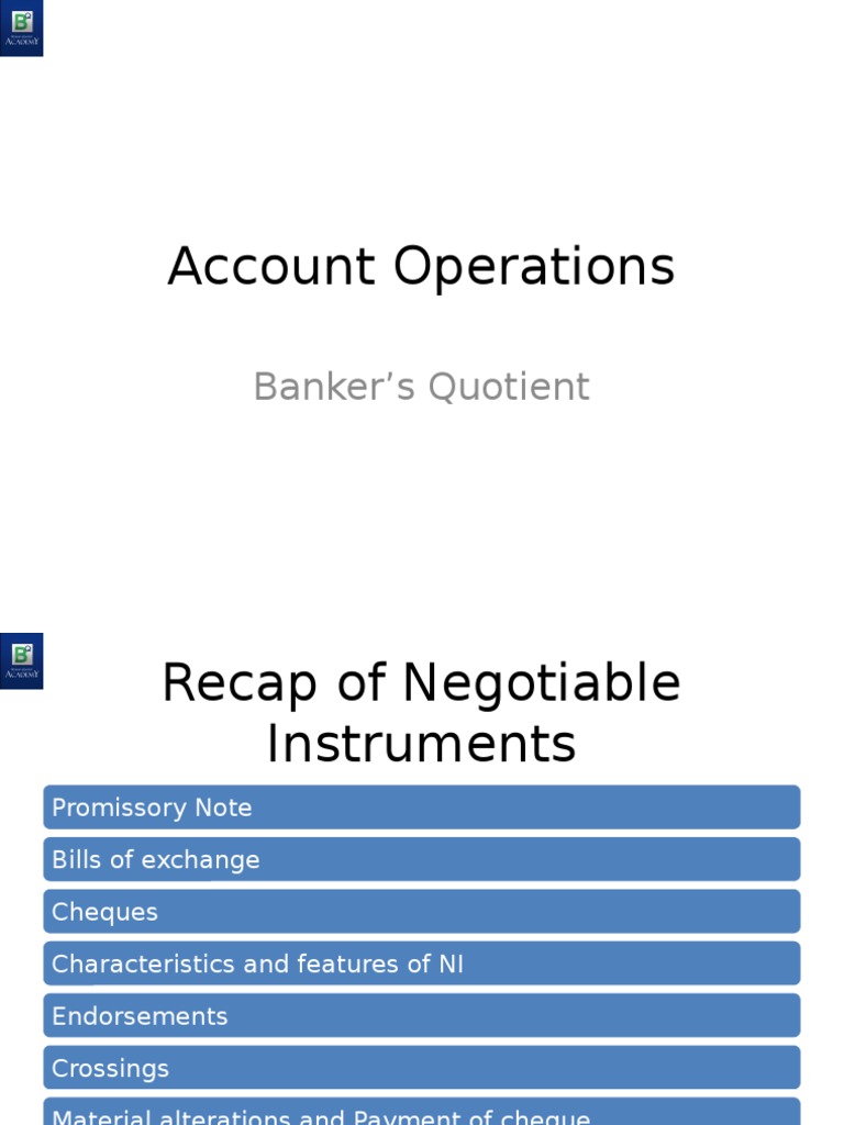 Account Operations | PDF | Cheque | Payments