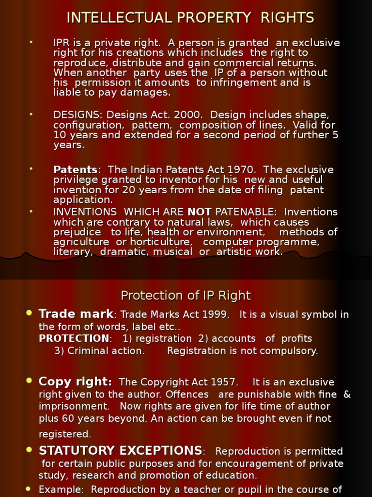Intellectual Property Rights | PDF | Freedom Of Information Laws By ...