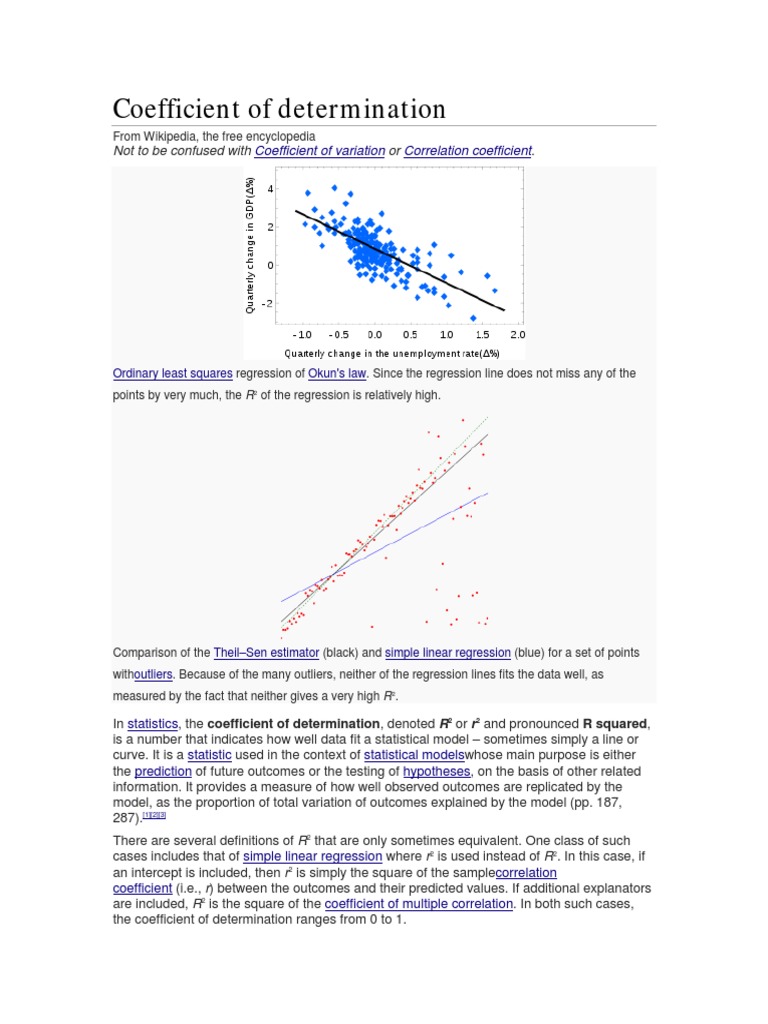 Coefficient of Determination | PDF | Coefficient Of Determination | Regression Analysis