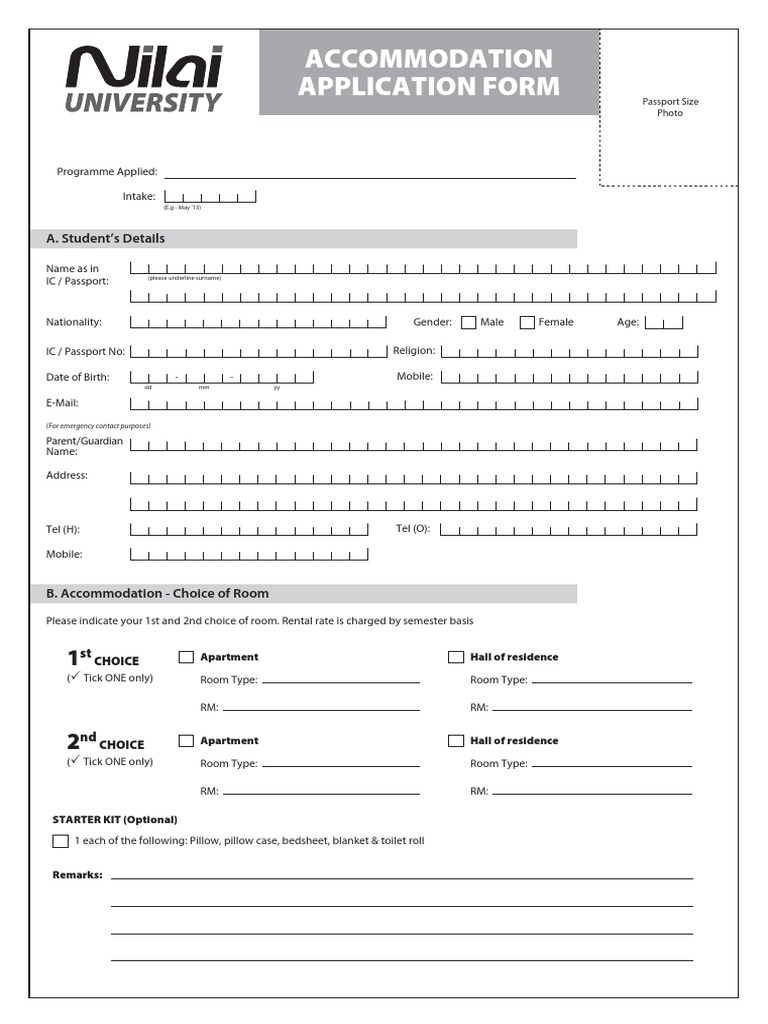 Accommodation Form - 1 PDF | PDF | Fee | Government