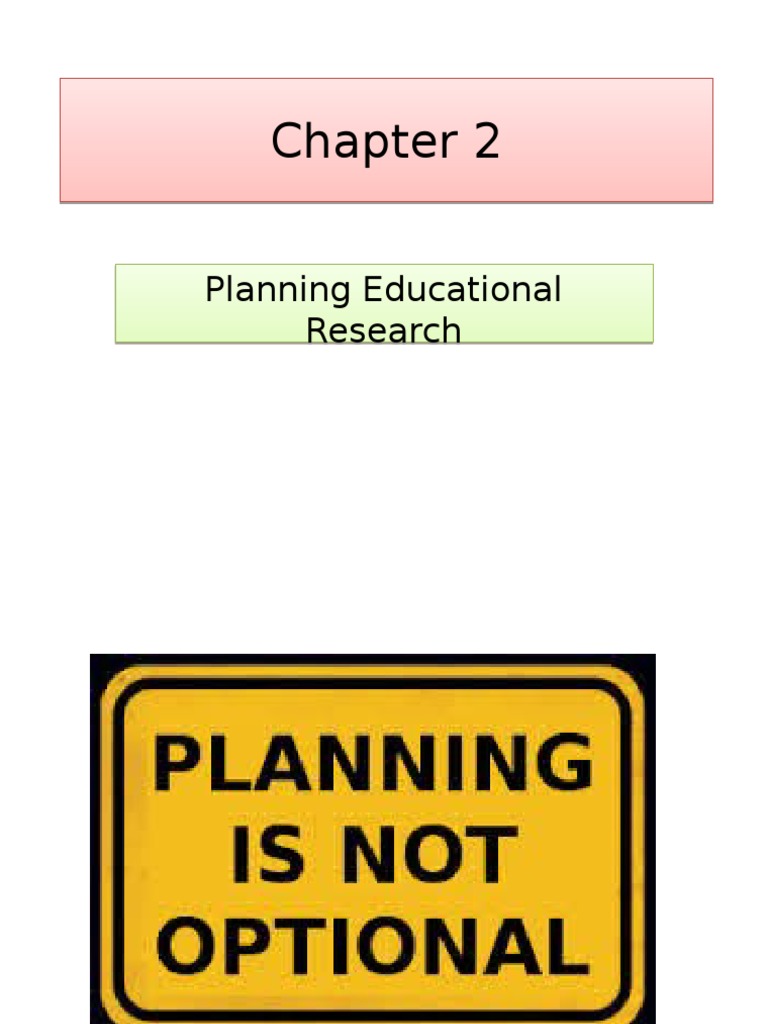 Planning Educational Research Problems Pdf Quantitative Research