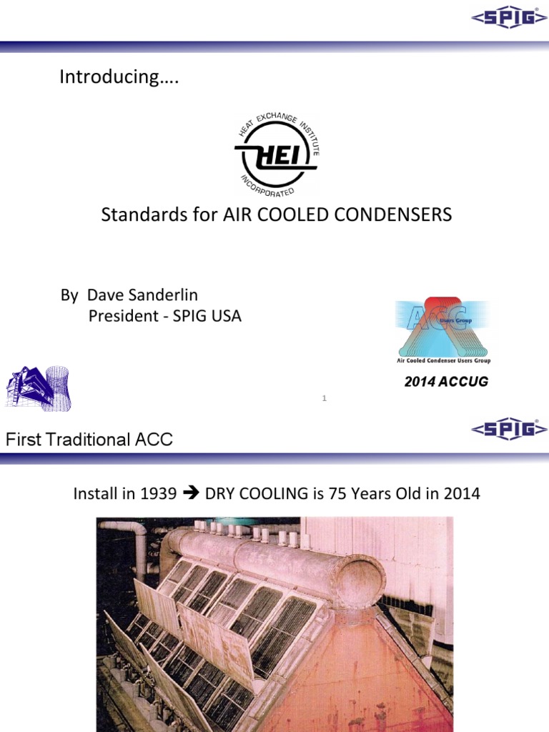HEI Standards For Air Cooled Condensers - Dave Sanderlin SPIG USA | PDF