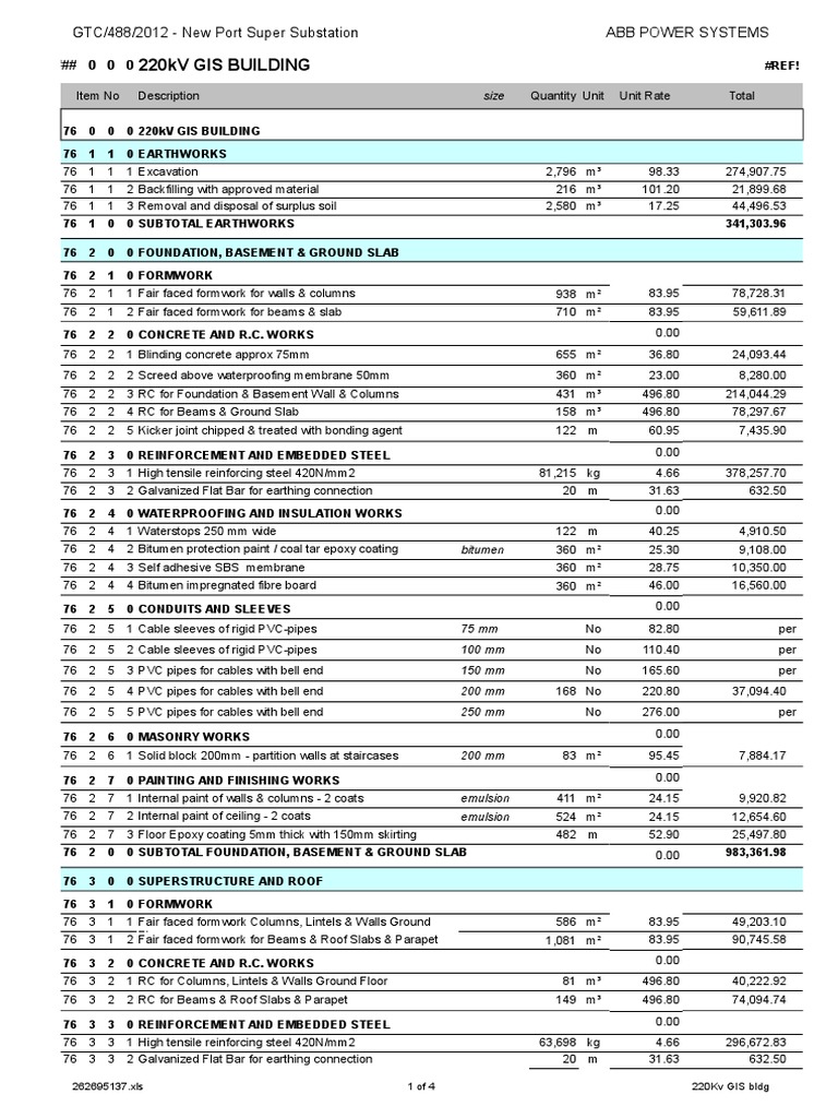 220Kv Gis Building: GTC/488/2012 - New Port Super Substation Abb Power ...