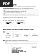 O'Neills Returns Policy and Process | PDF