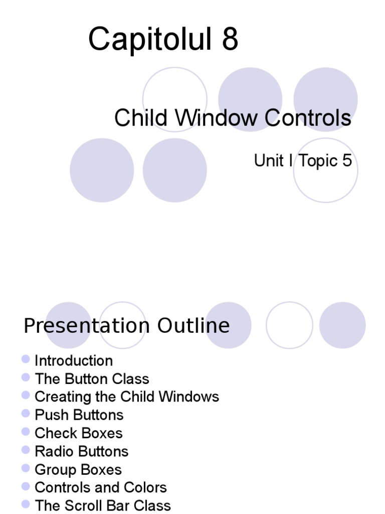 Capitolul 8: Child Window Controls | PDF | Button (Computing) | Cursor (User Interface)
