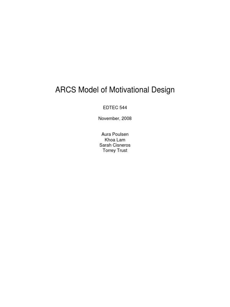 Applying the ARCS Model of Motivational Design to Enhance Learning ...