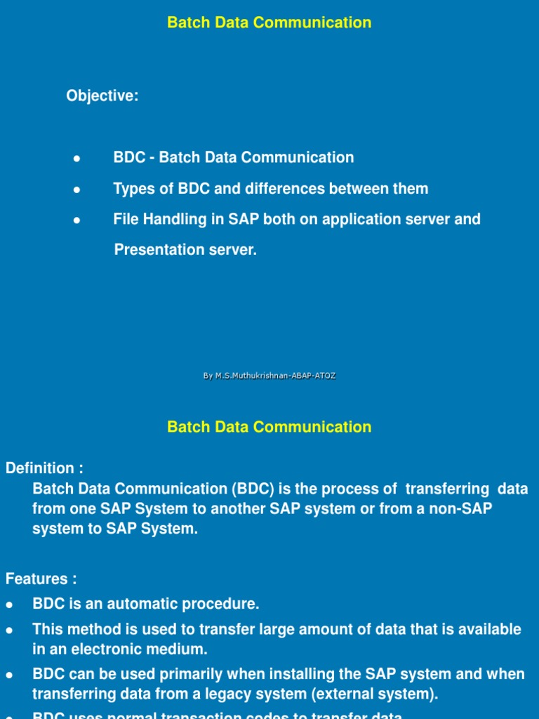 Objective:: Batch Data Communication | Download Free PDF | File Format | Computer File