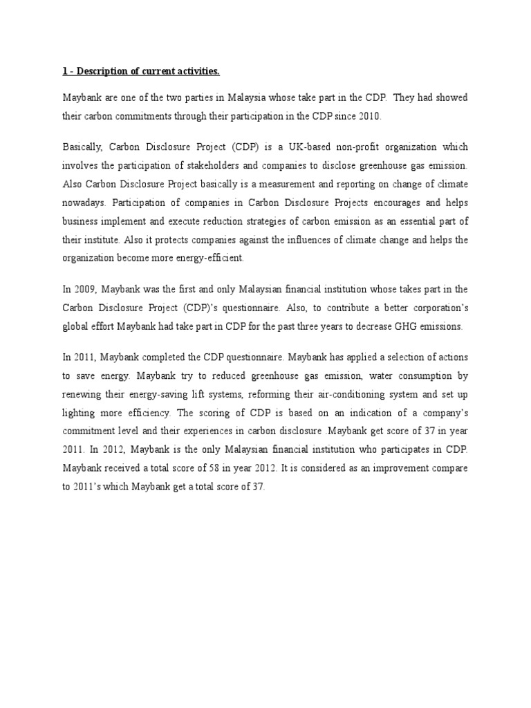 CSR of Maybank | PDF | Corporate Social Responsibility | Greenhouse Gas