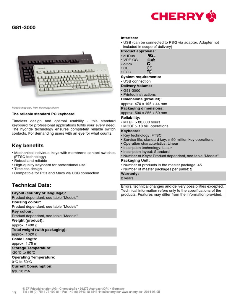 Cherry Keyboard | Computer Keyboard | Usb