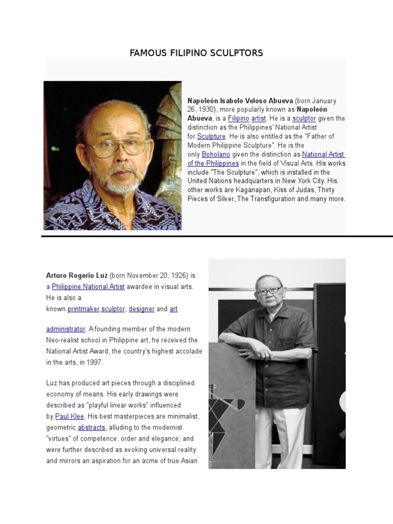 Famous Filipino Sculptors | Philippines | Sculpture