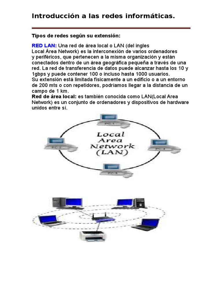 Introducción A Las Redes Informáticas | PDF | Servidor (Computación) | Topología de la red