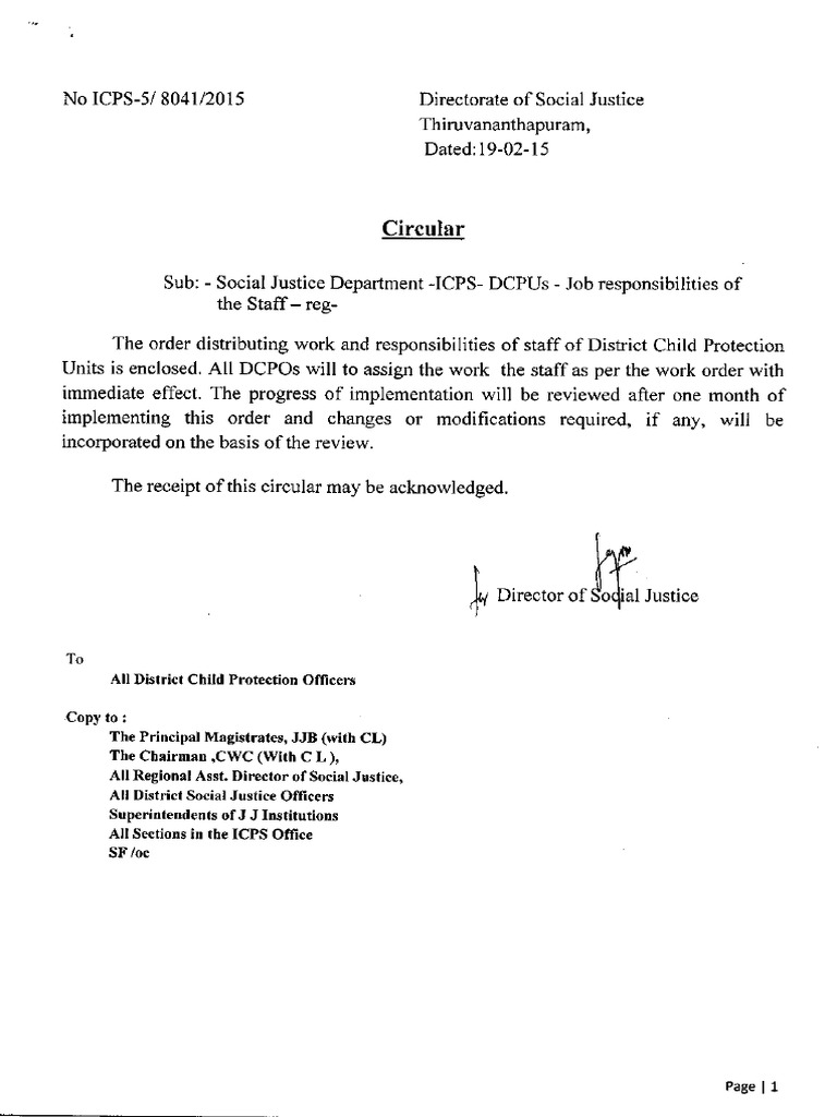 Dcpu Job Resp. | PDF | Child Protection | Probation Officer