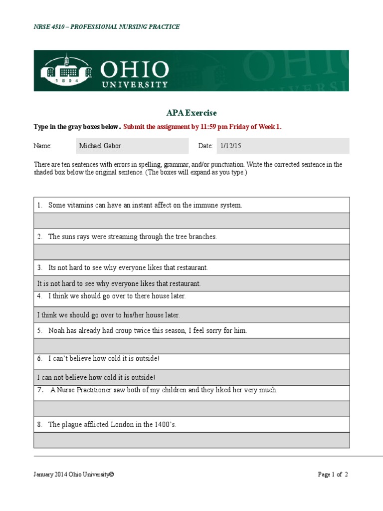 APA Exercise Spring 2014 | PDF | Wellness | Medical