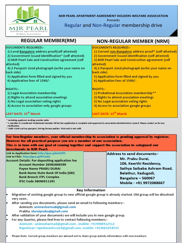 MJR Pearl Membership Drive | PDF | Identity Document | Official Documents