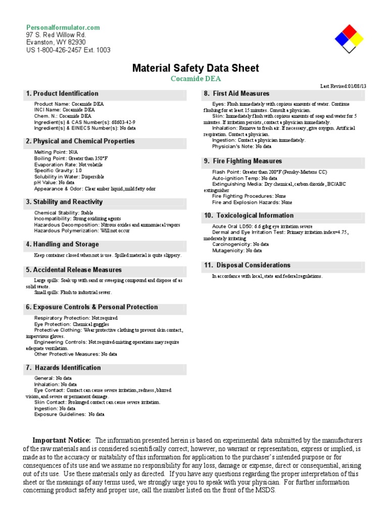 Cocamide DEA | PDF | Chemistry | Materials