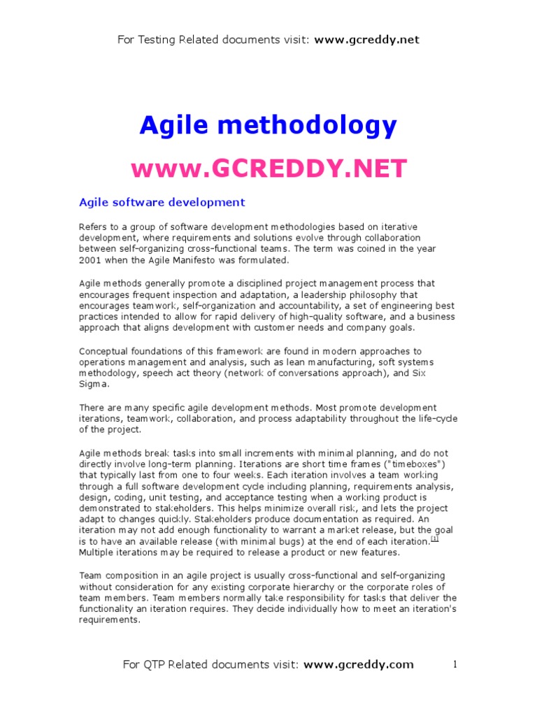 Agile Methodology | PDF