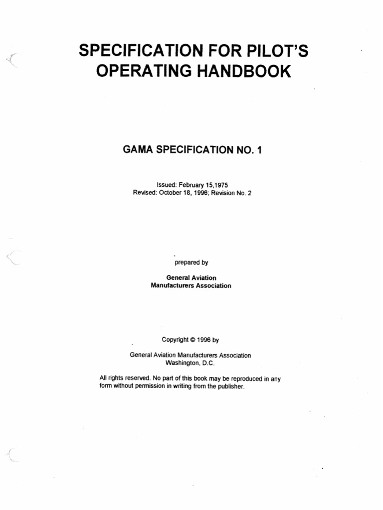 Pilot Operating Handbook | Airspeed | Aeronautics