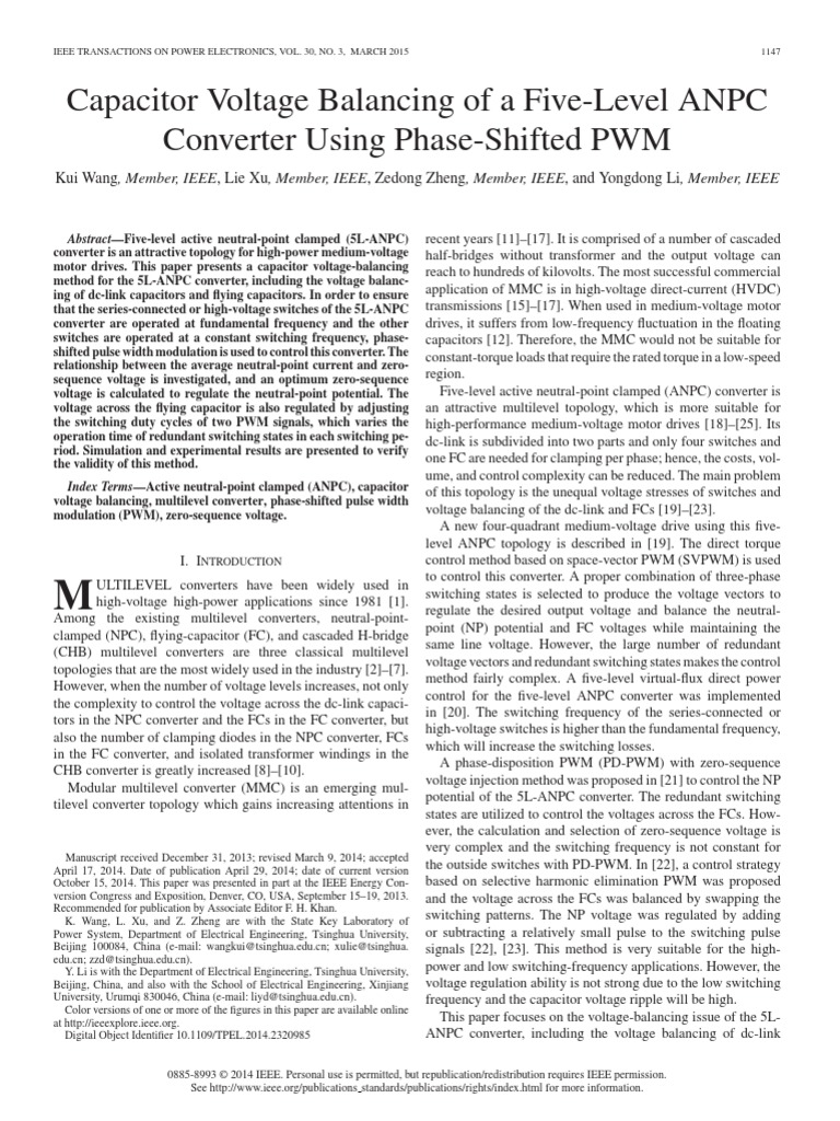 Capacitor Balance in Anpc PDF | PDF | Power Electronics | Capacitor
