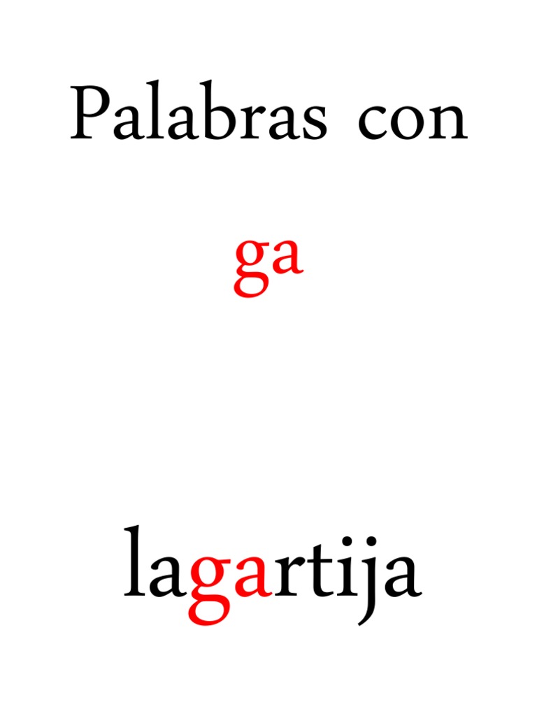 Palabras Con Ga, Go, Gu, Gue, Gui | PDF | Naturaleza
