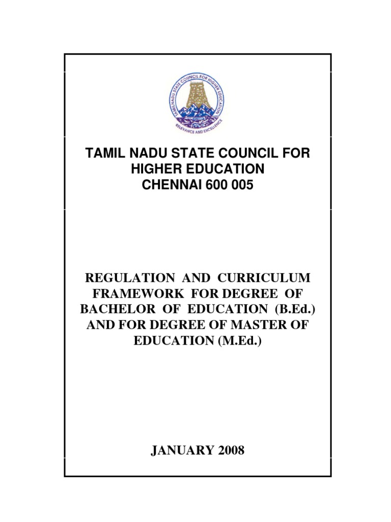 B.Ed. Curriculum Framework - Tamil Nadu | PDF | Thesis | Academic Degree
