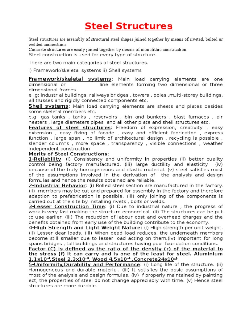Steel Structure Short Answers and Question | Download Free PDF ...