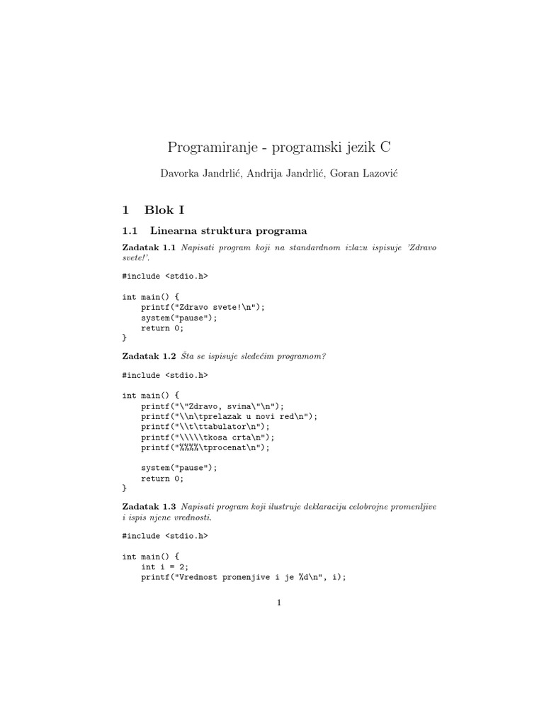 Programiranje - C | PDF