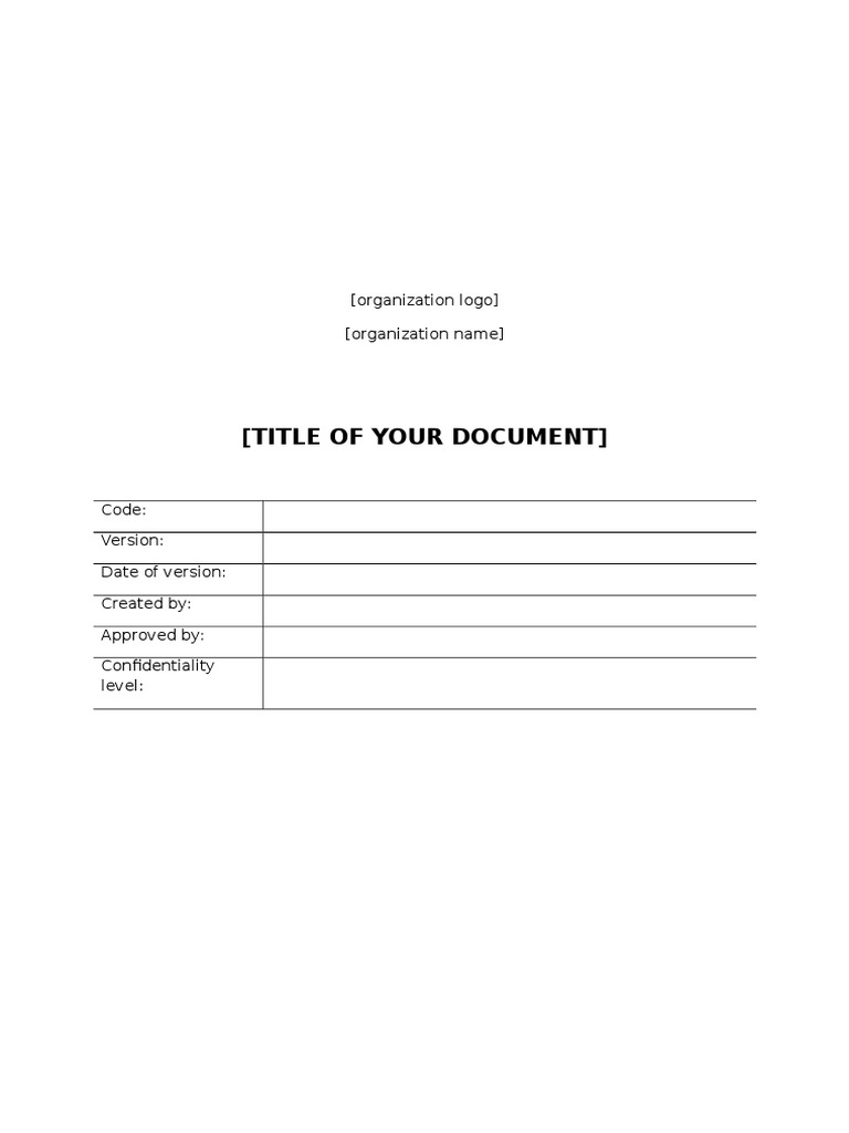 ISO Documentation Template | PDF