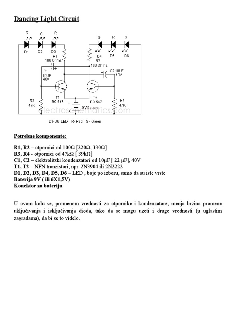 LED Dancing Light Circuit Diagram | PDF | Computers