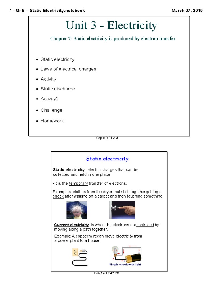 Static Electricity | PDF | Science & Mathematics