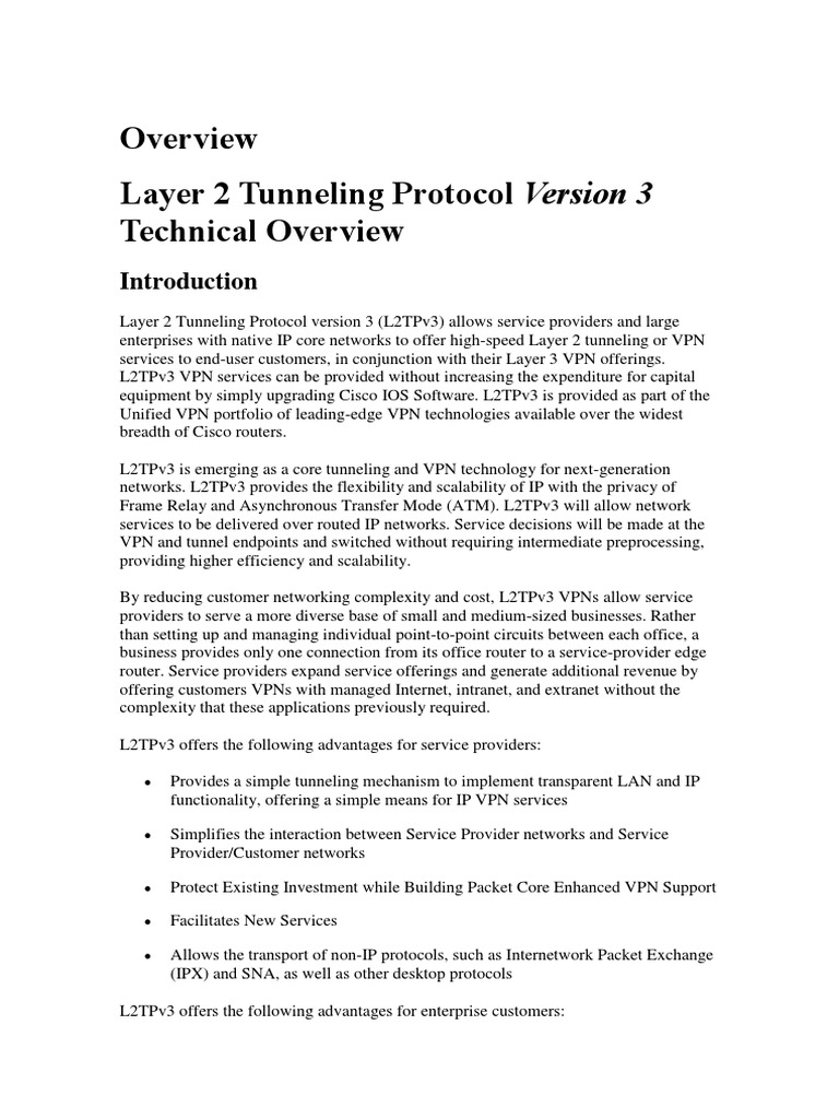 Layer 2 Tunneling Protocol Versio 3 PDF | PDF | Virtual Private Network ...