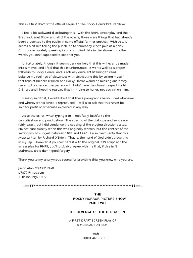 Revenge of The Old Queen Script | PDF | Screenplay | Leisure