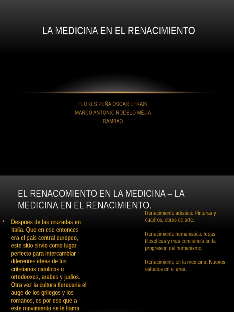 La Medicina en El Renacimiento | PDF | Renacimiento | Medicina