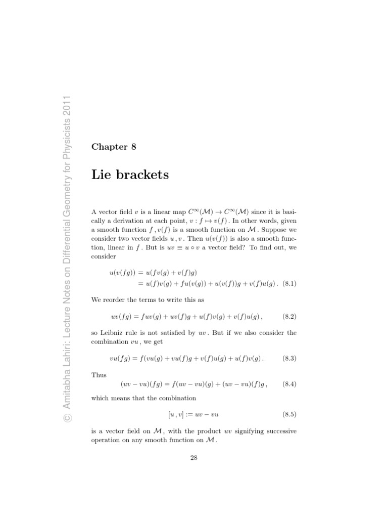Chap8 Lie Brackets | PDF | Coordinate System | Basis (Linear Algebra)