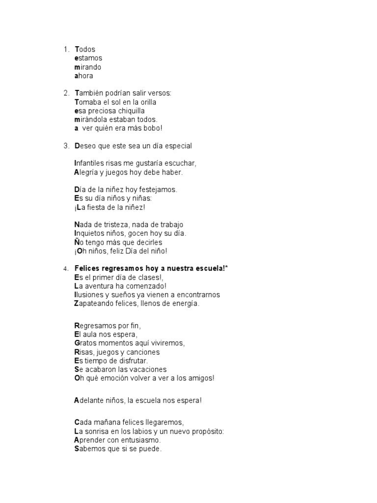Acrósticos Creativos para Niños | PDF | Humor | Ocio