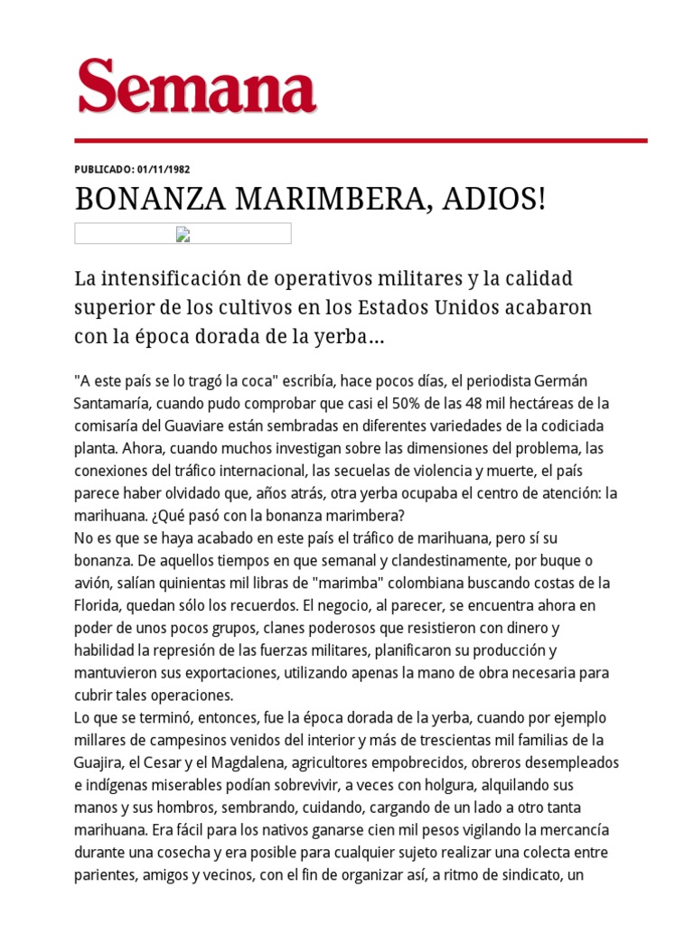 Bonanza Marimbera | PDF | Cannabis (Droga) | Colombia