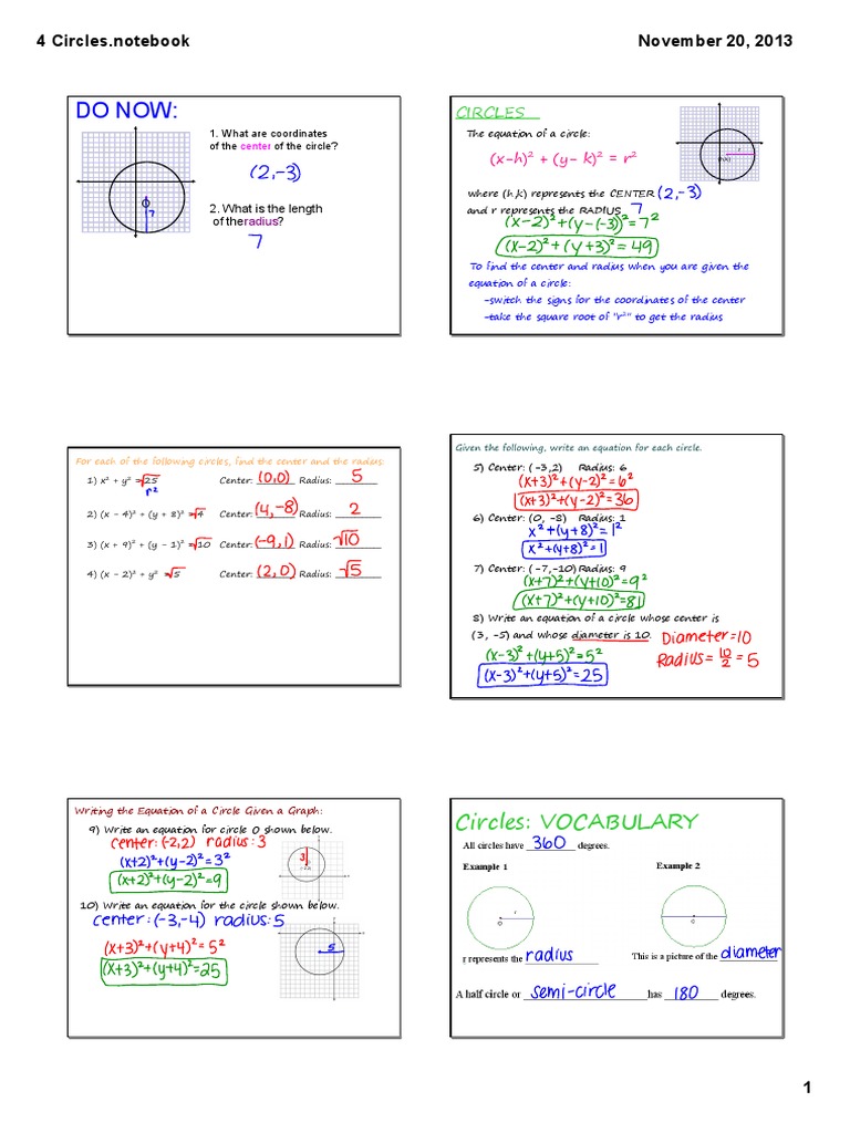Circles NOTES | PDF | Circle | Perpendicular