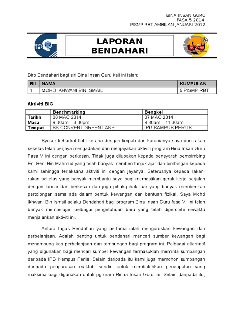 Laporan Bendahari | PDF