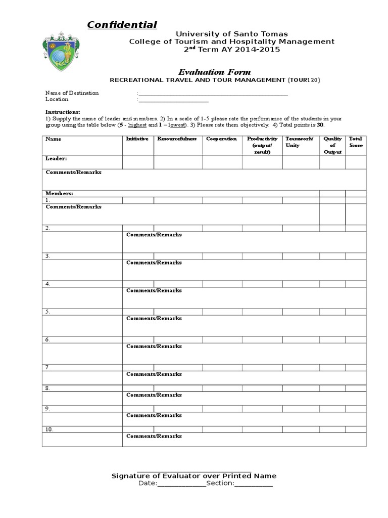 Evaluation Form - Revised 2015 | PDF