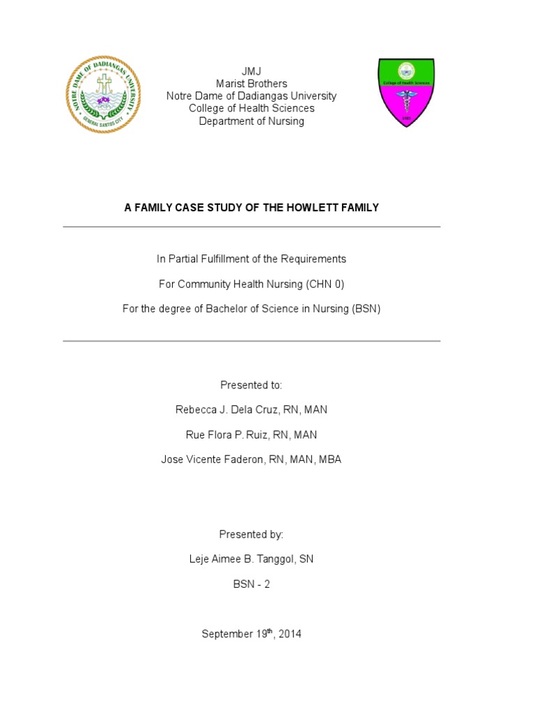 CHN 0 Family Case Study | PDF | Hygiene | Wellness