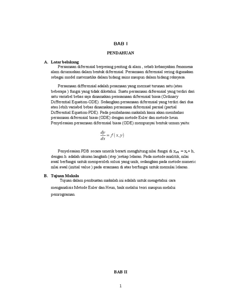Metode Euler | PDF | Metode & Bahan Ajar