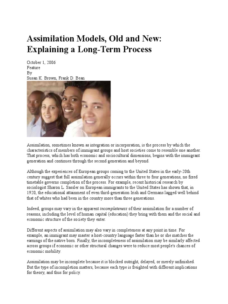 Assimilation Models | PDF | Cultural Assimilation | Immigration